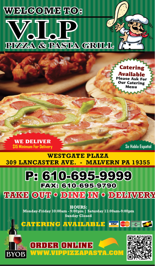 Menu | VIP Pizza & Pasta