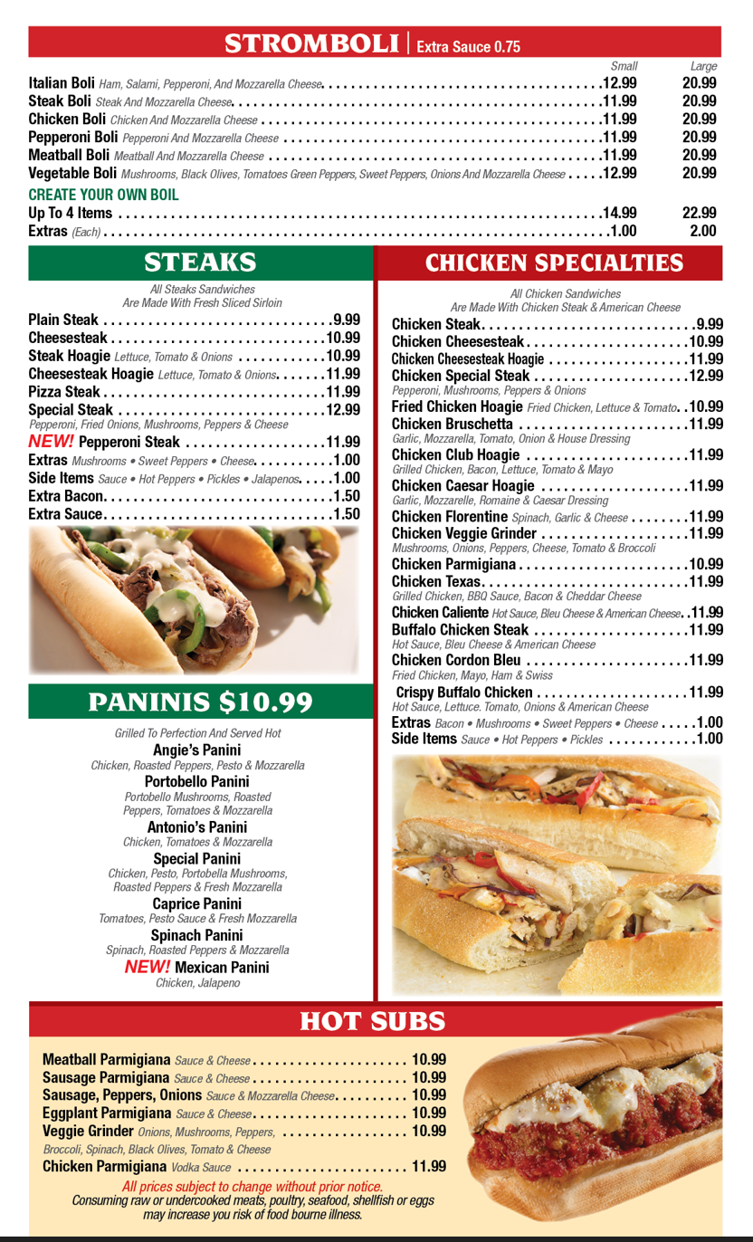 Menu | VIP Pizza & Pasta